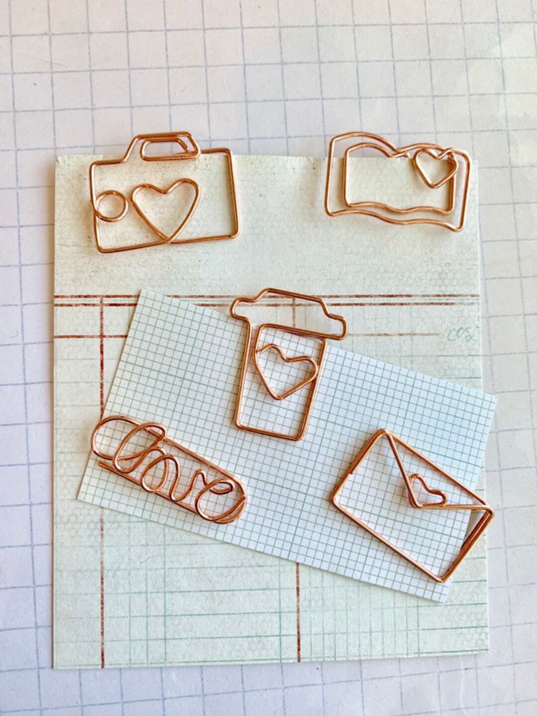 Book, Coffee Cup, Envelope, Camera, and Love Paperclip - Etsy