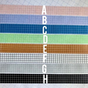 Grid, Black, White, Gray, Pink, Blue, Green, Purple, Brown, Washi Tape ...