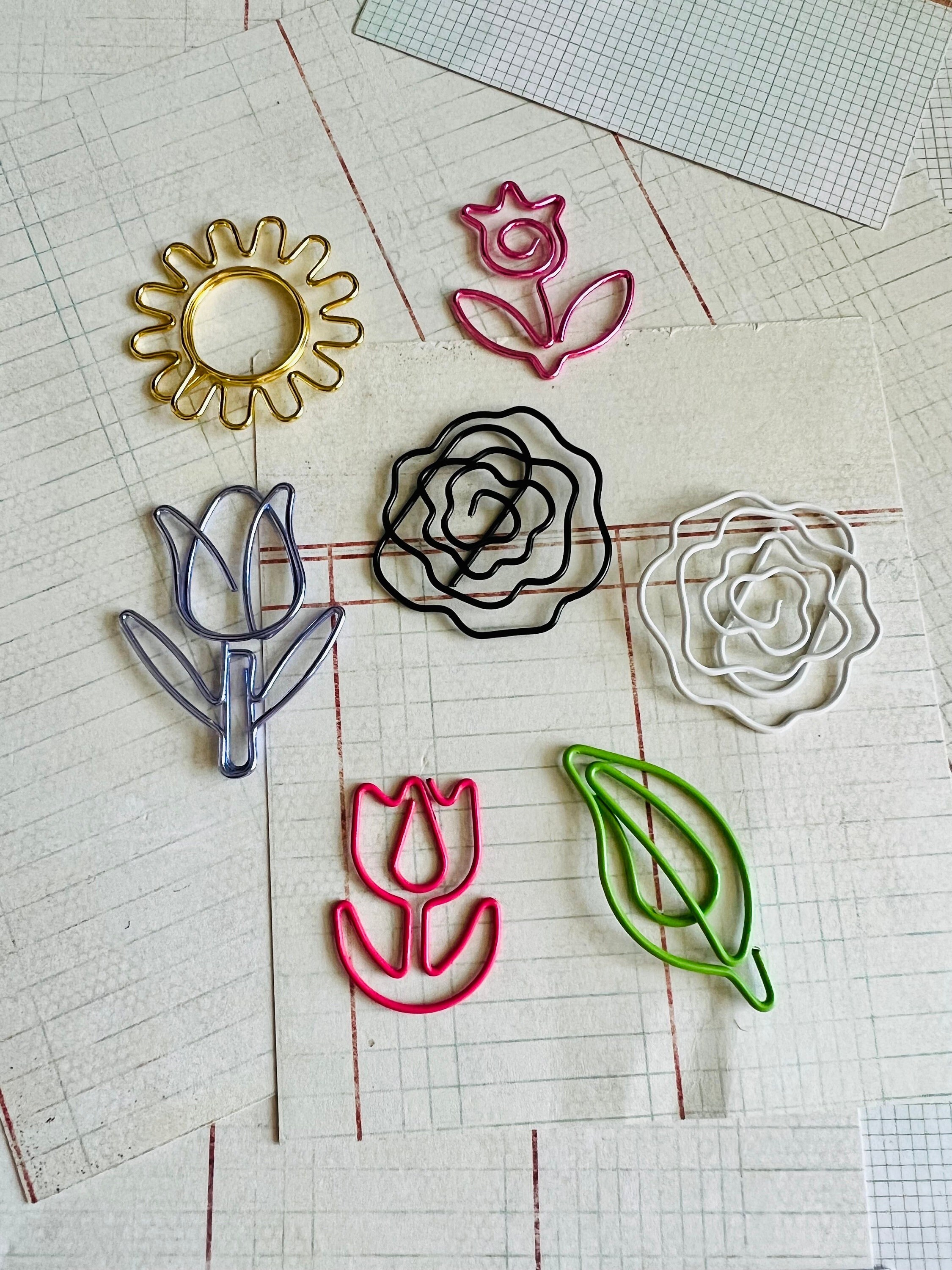 Flower Sunflower Tulip Rose Spring Easter Paperclip - Etsy