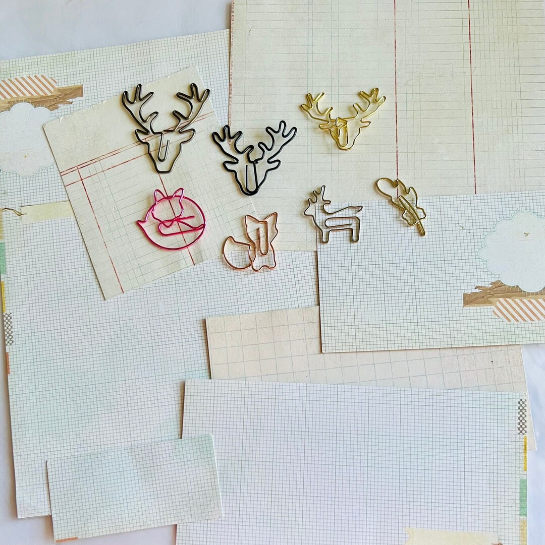 Deer Head, Stag, Doe, Fox, Deer, Leaf, Metal, Paperclip, Bookmark, Page ...