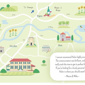 Custom Map Illustration - Memory Map - Personalised Map Gift - Wedding ...