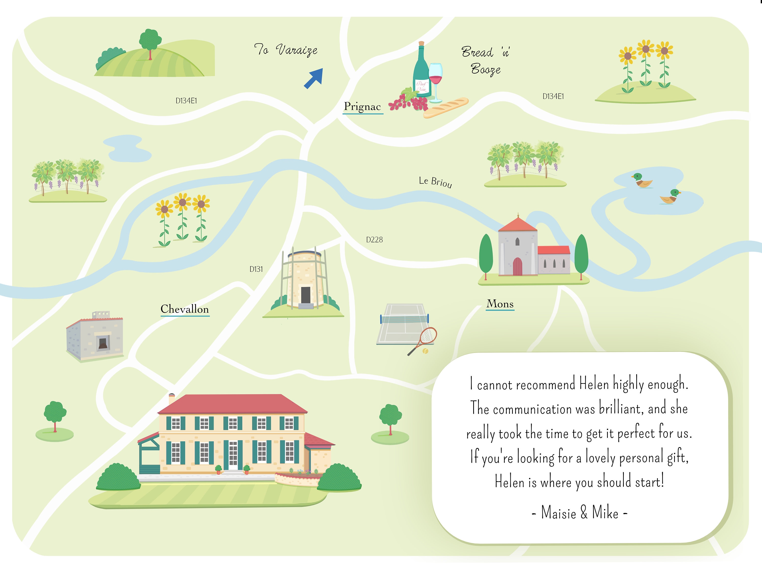 Custom Map Illustration - Memory Map - Personalised Map Gift - Wedding ...