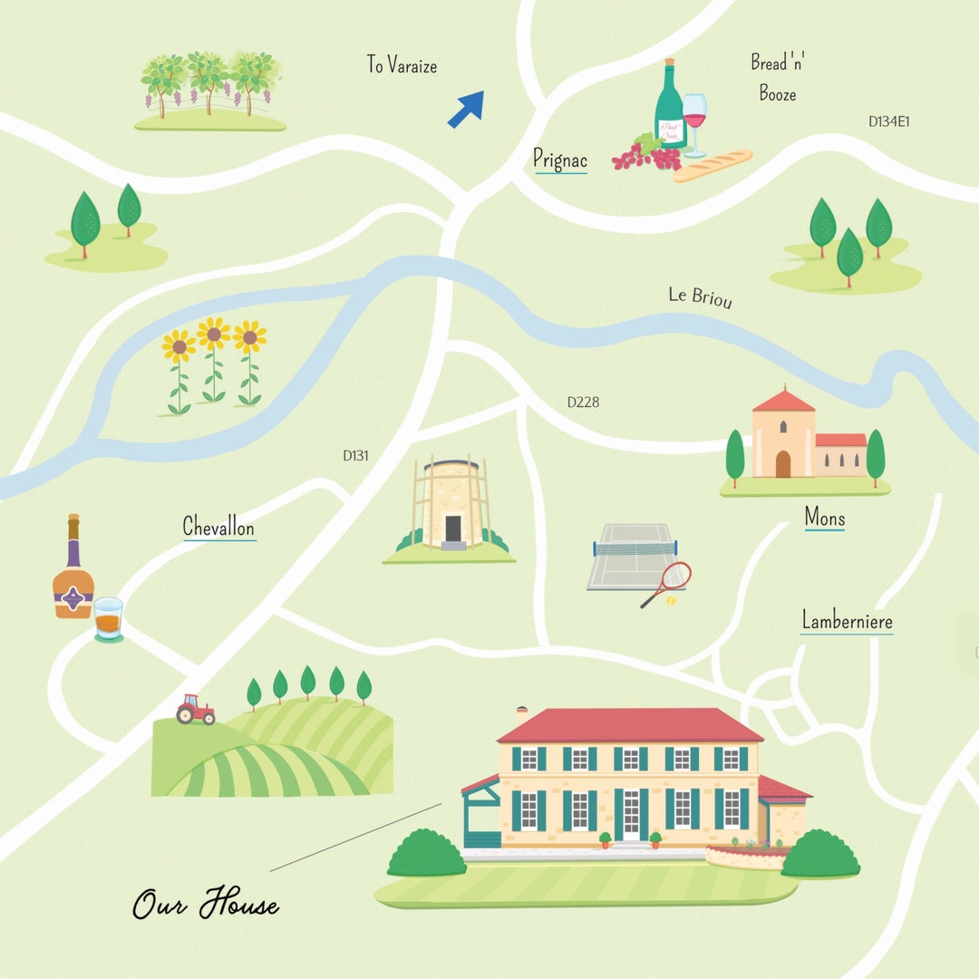 Custom Map Illustration Memory Map Personalised Map Gift Wedding Gift ...