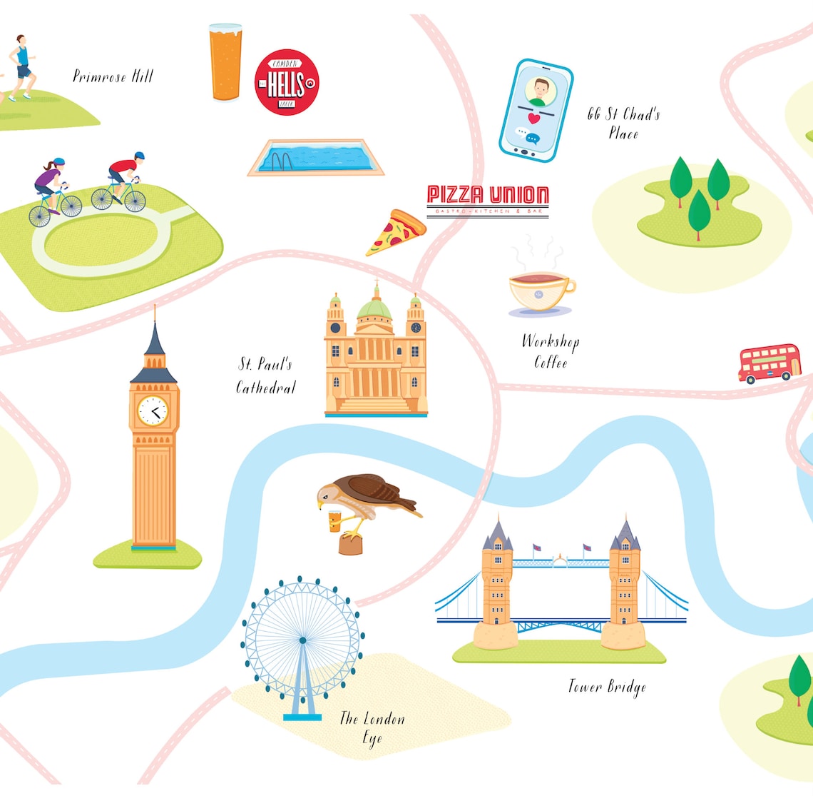 Custom Map Illustration Memory Map Personalised Map Gift - Etsy UK