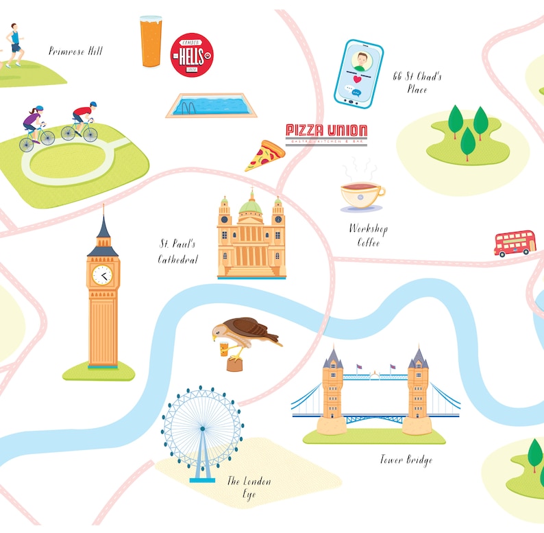 Custom Map Illustration Memory Map Personalised Map Gift - Etsy UK