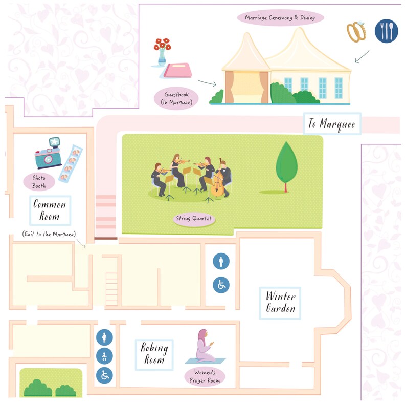Wedding Welcome Sign - Wedding Venue Map Print - Custom Wedding Map ...
