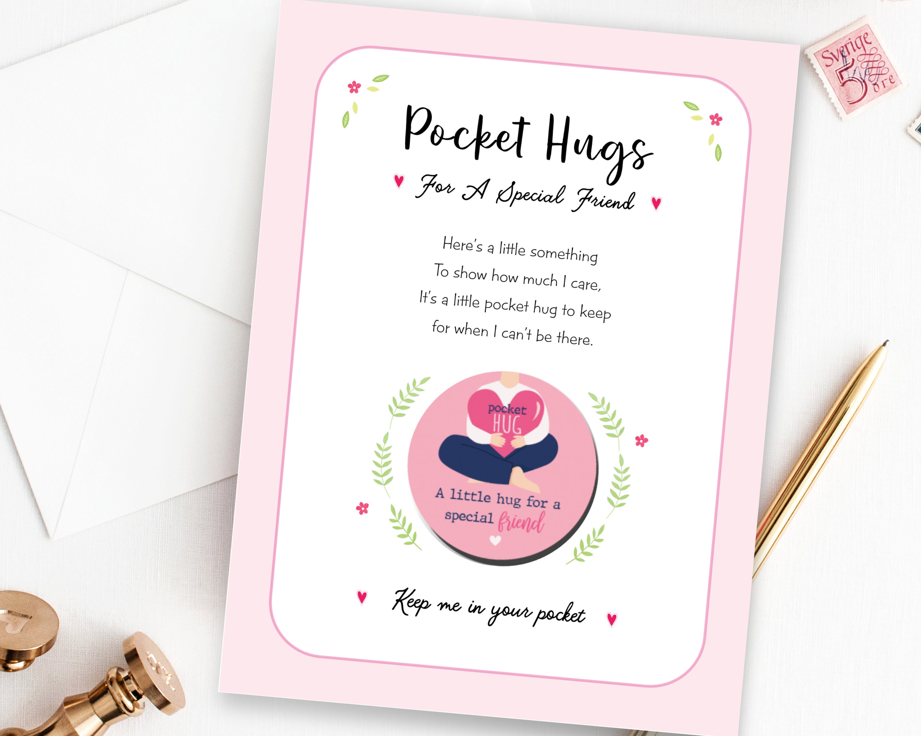 Personalised Pocket Hug Card: Friendship Gift With Token - Etsy