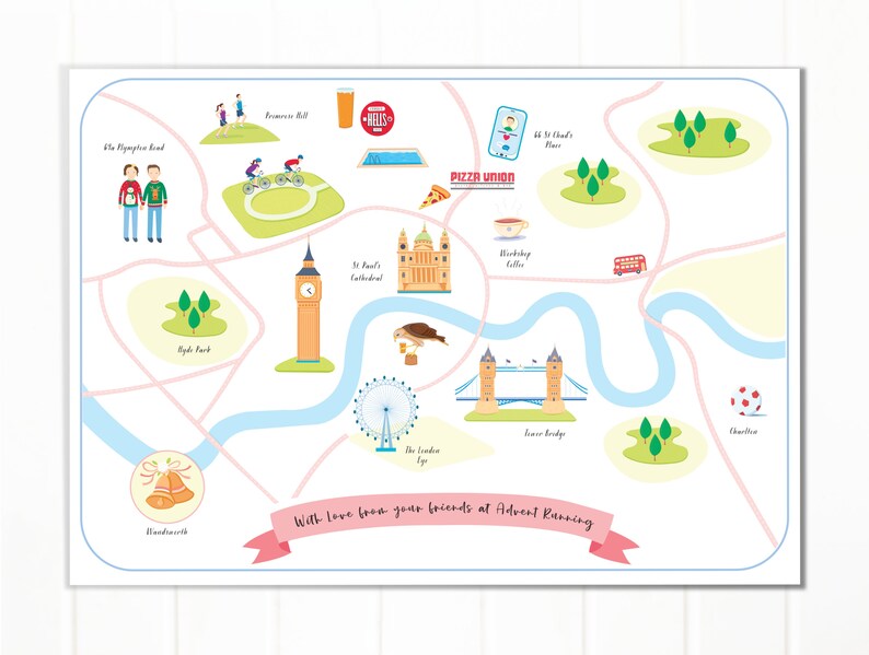 Personalised Map Illustration Memory Map Custom Map Gift | Etsy