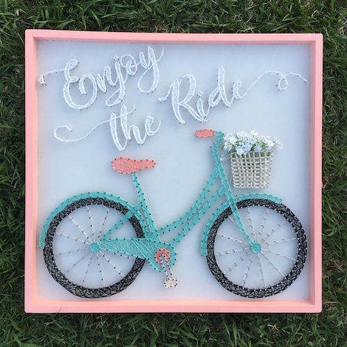 Enjoy the Ride Bicycle String Art Sign | Etsy