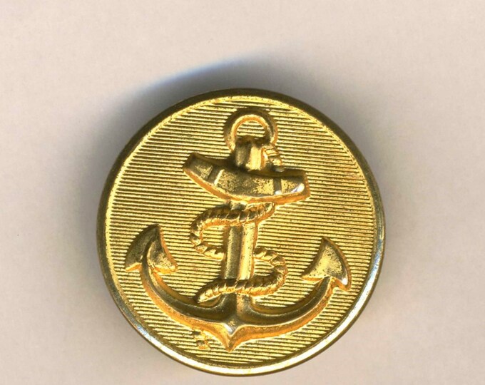 Old Gold Navy Anchor Button, Nautical, Diameter 29 Mm, Couture, French ...