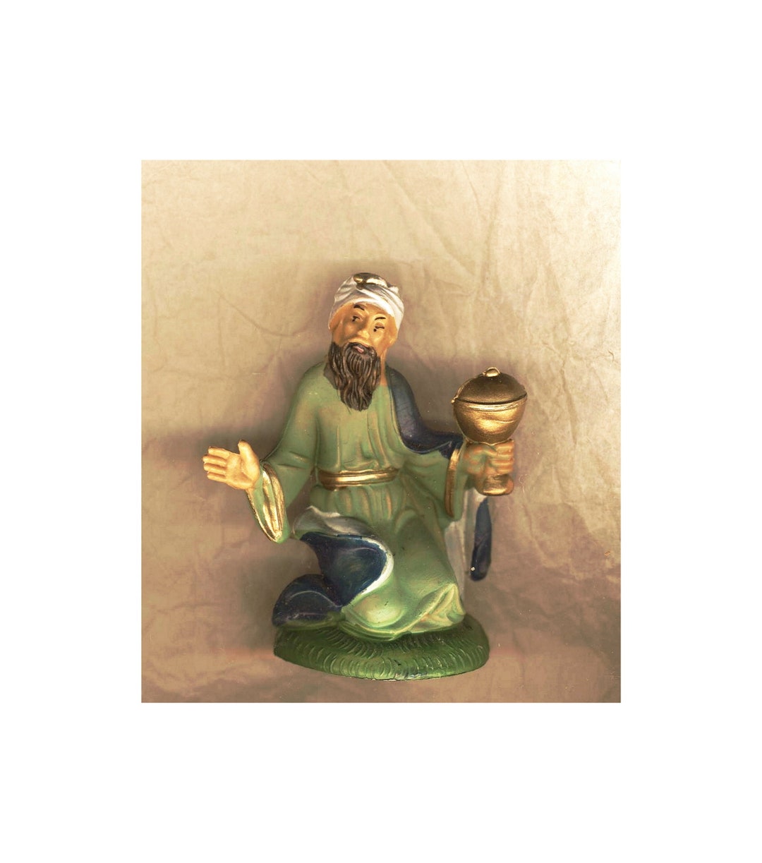 Large Santon King Mage, Caspar Offering Incense to Jesus, for Christmas ...