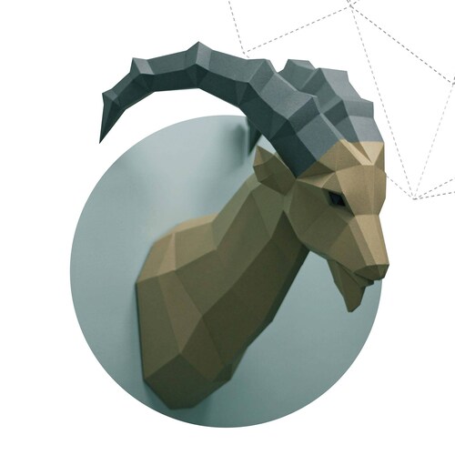 Papercraft Deer Paper Animal Trophy 3D Interior Sculpture | Etsy