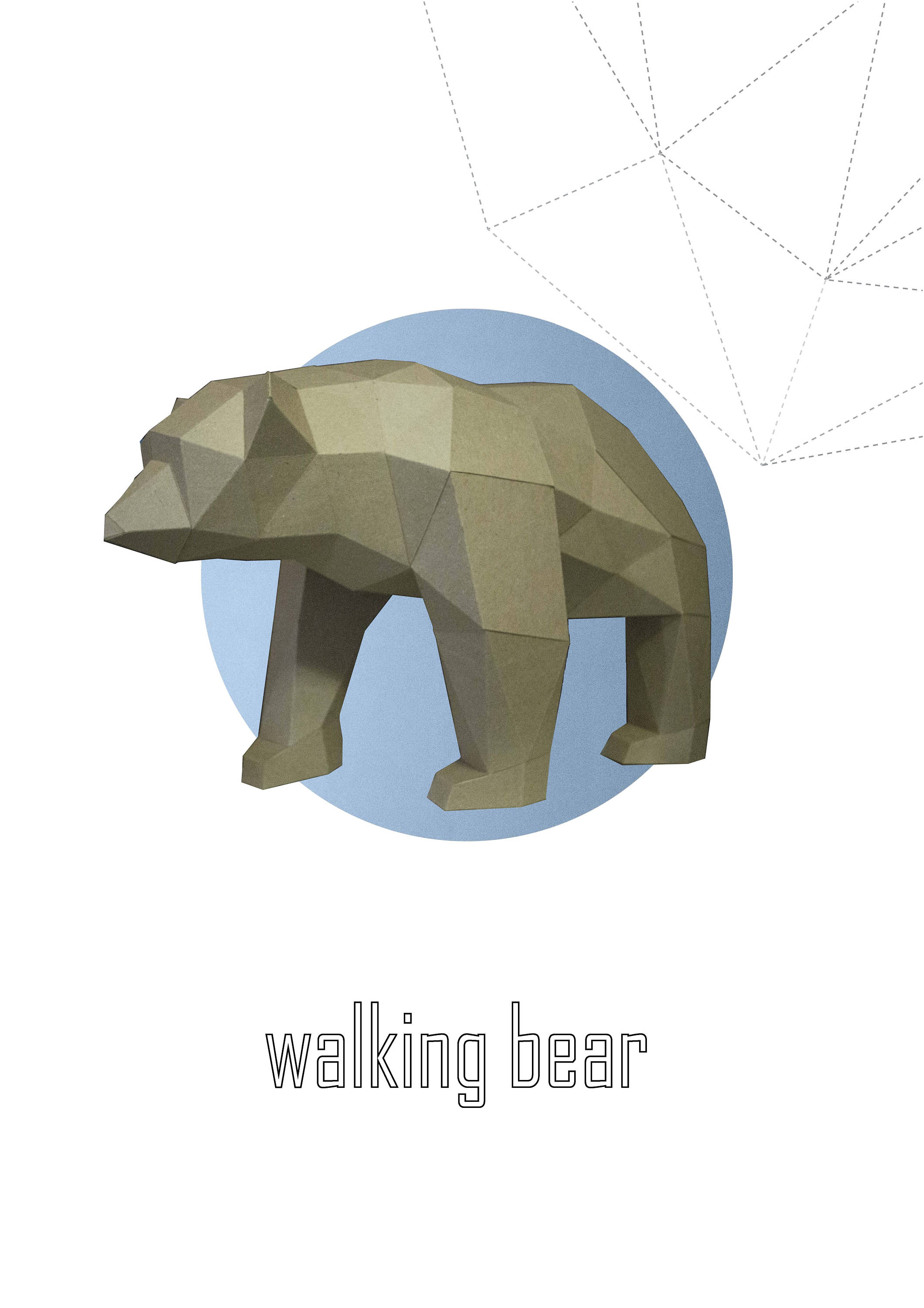 Papercraft Bear Walking Grizzly pepakura 3D Low Poly Paper | Etsy