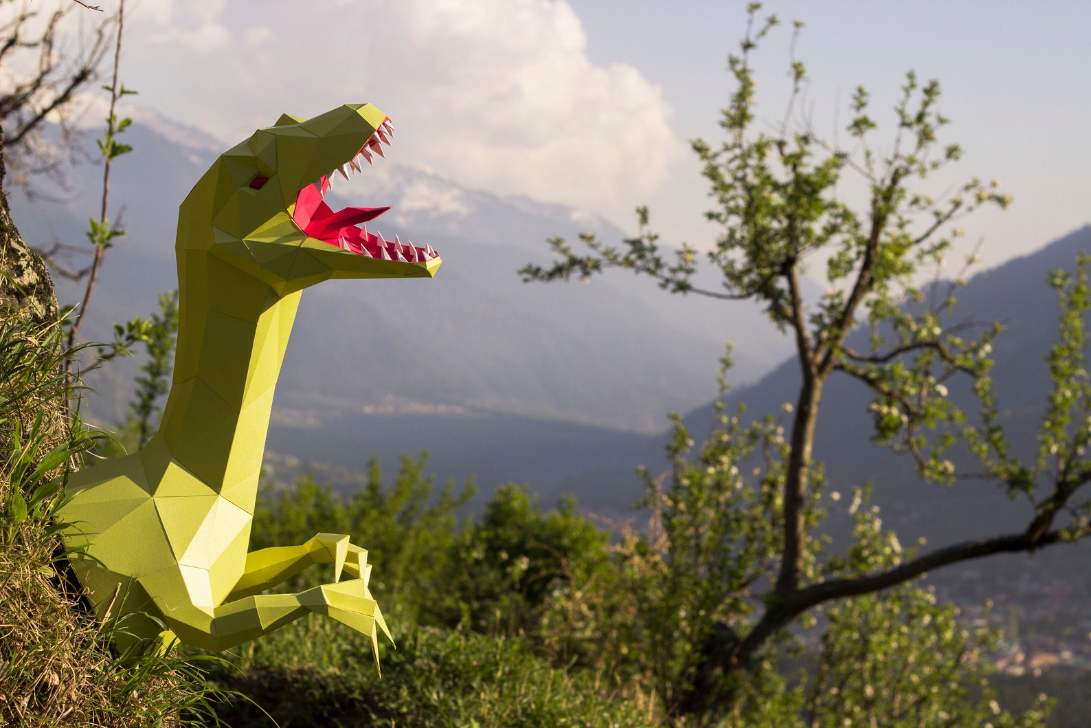 Papercraft 3D RAPTOR dinosaur pepakura Low polygonal Paper | Etsy