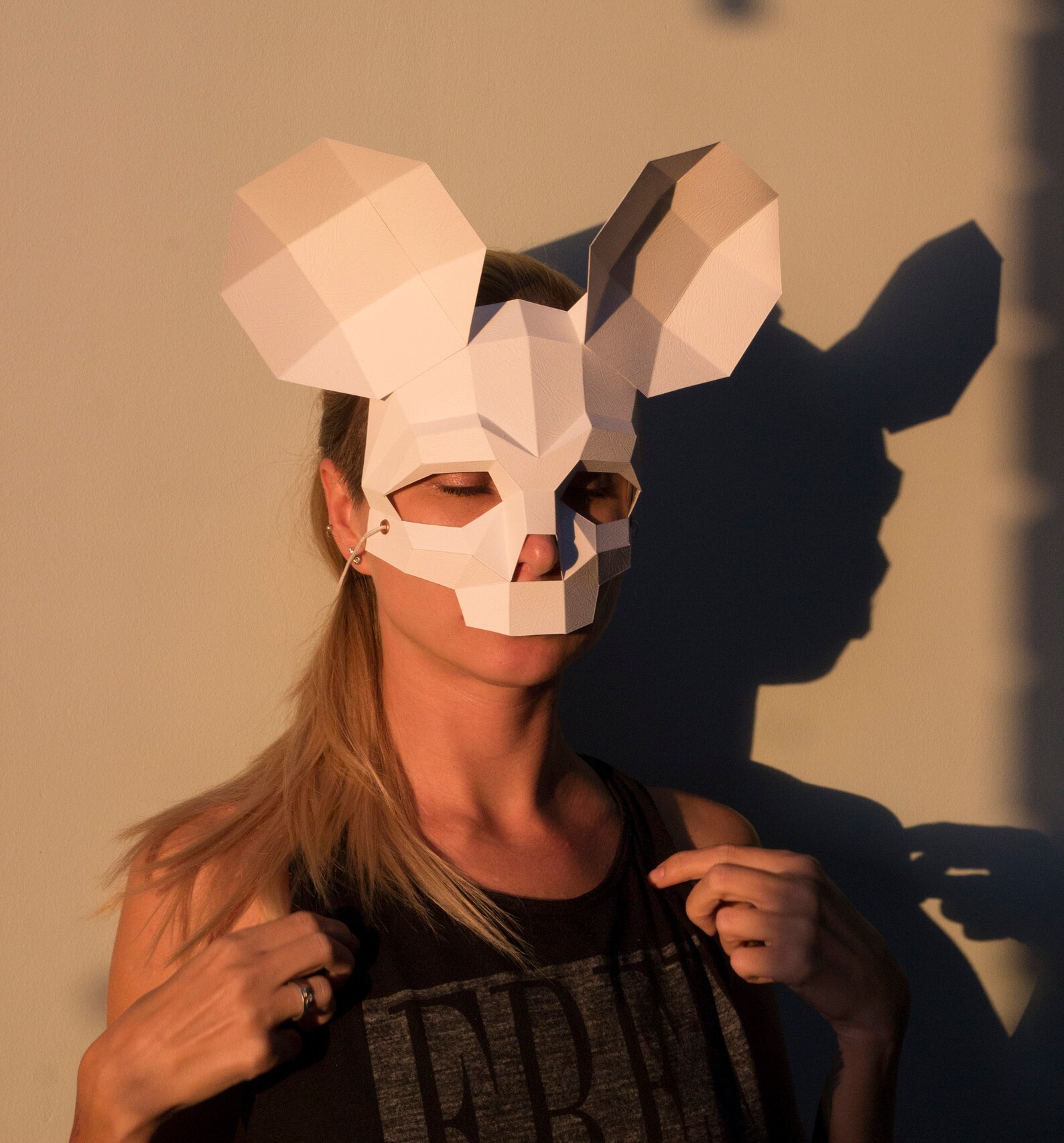 Papercraft 3D MOUSE SKULL MASK halloween festival pepakura | Etsy