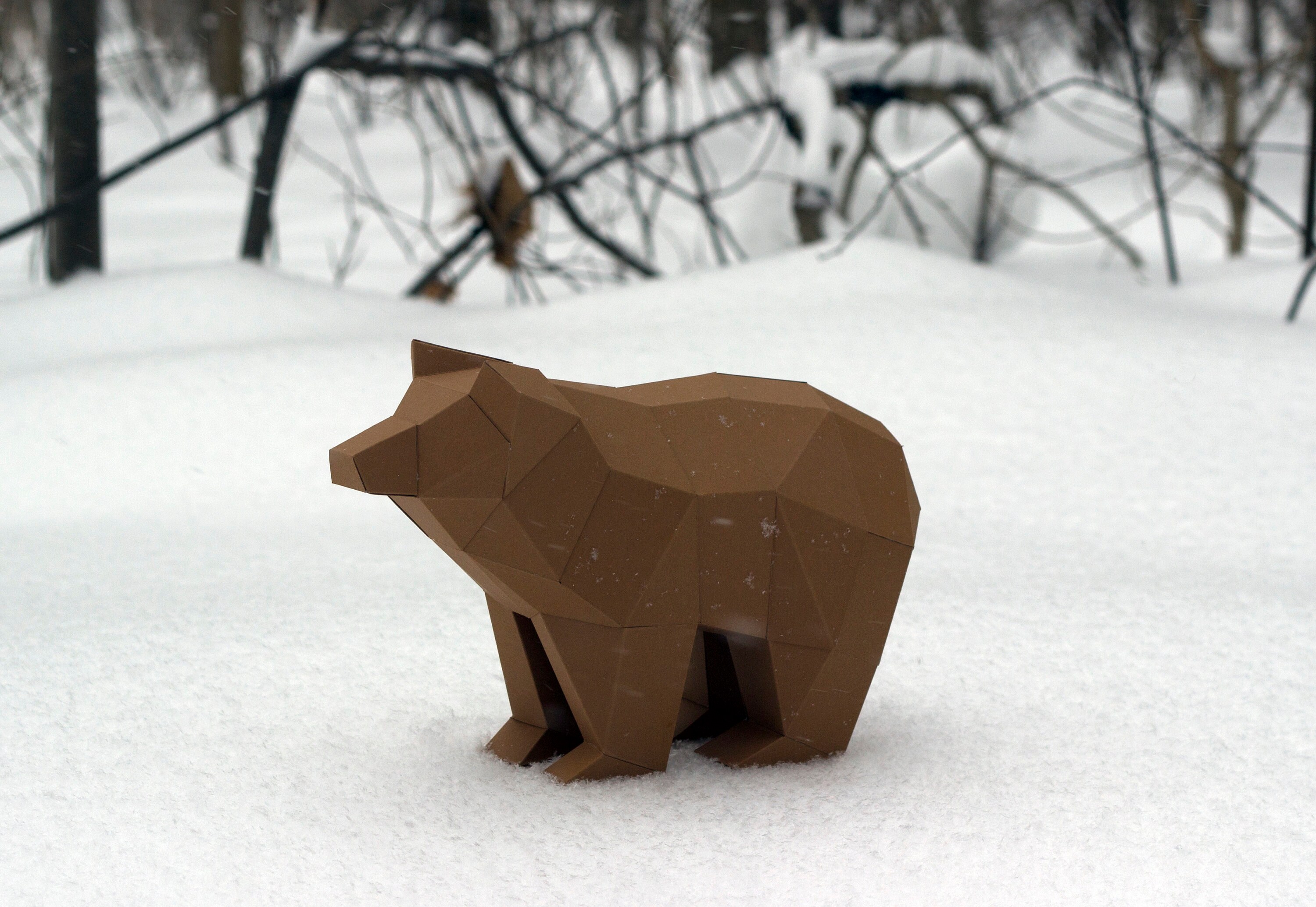 Papercraft Bear Pepakura 3D Low Poly Paper Sculpture Simple | Etsy