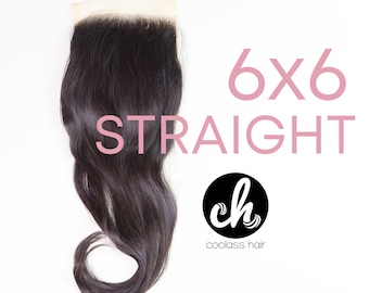 STRAIGHT 6"x6" HD FILM Lace Raw Remy Indian Human Hair Closure - Etsy