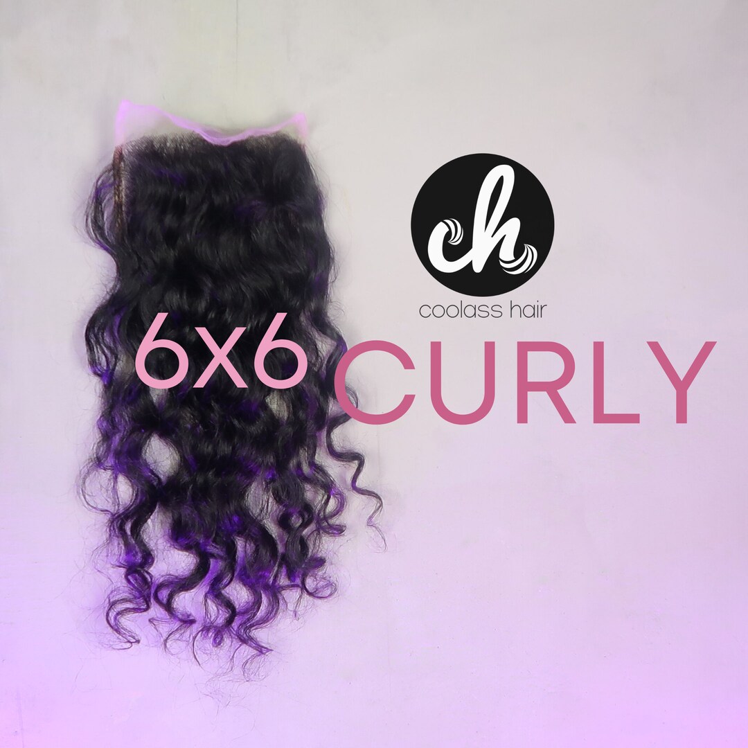CURLY 6"x6" HD Lace Raw Remy Indian Human Hair Closure - Etsy