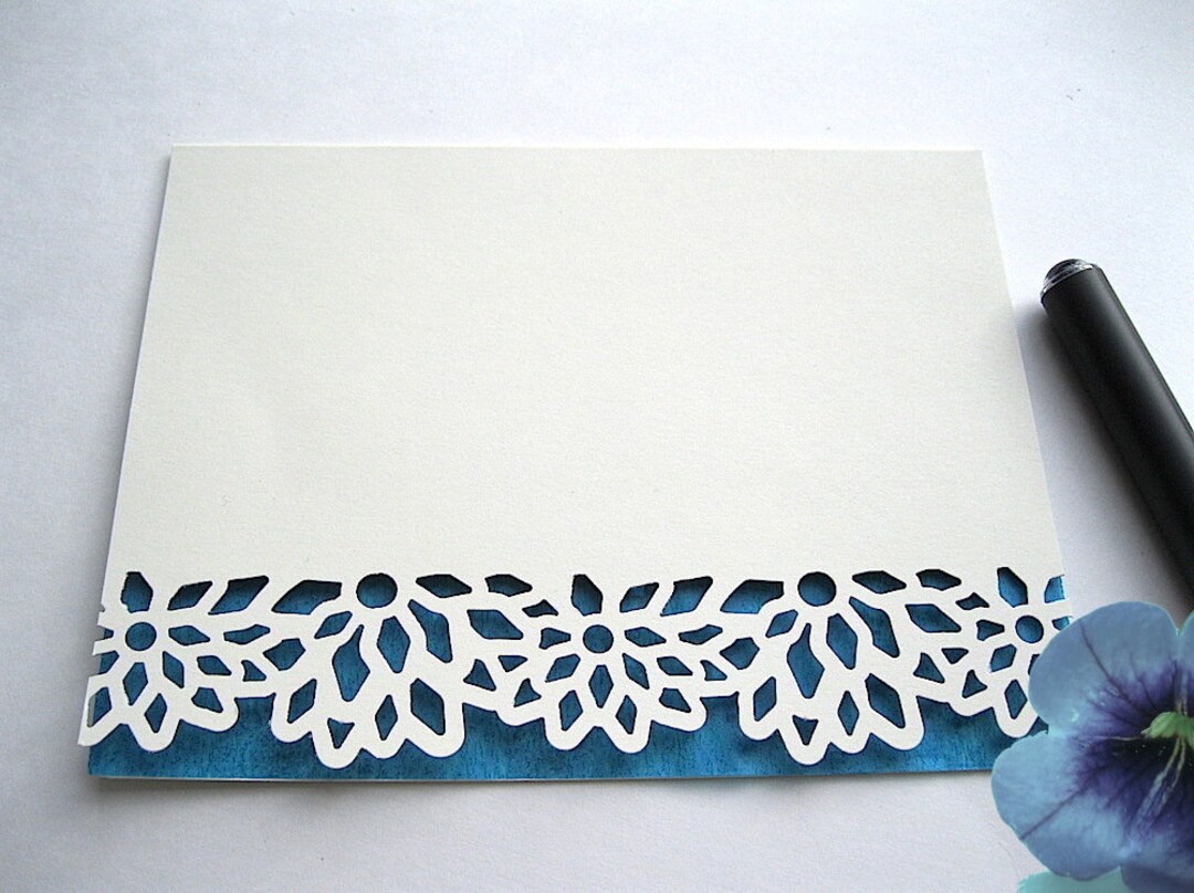 Note Card Set, Lacy Stationery, Simple Pretty Hand-made Die Cut ...