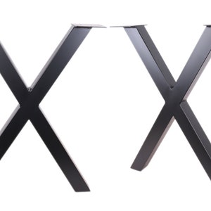 28"h X 22''W Dining Table Legs, X-shaped Steel Table Legs, Office Table ...