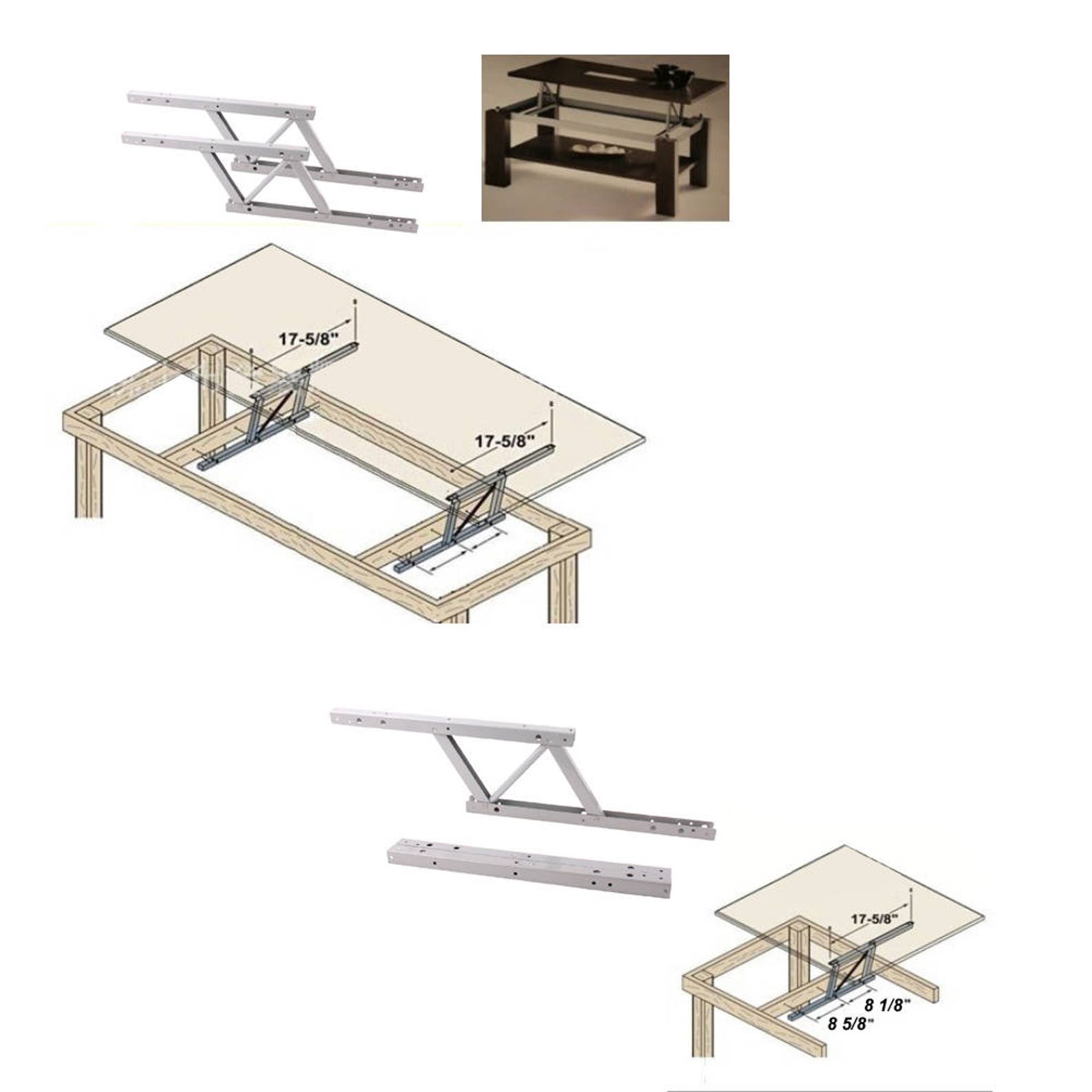 Lift up Modern Coffee Convertible Table Mechanism Hardware - Etsy