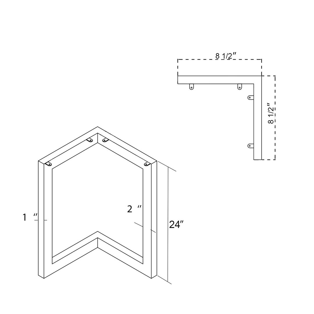 Custom 24" Bench Legs, L-shaped Steel Legs,black - Etsy