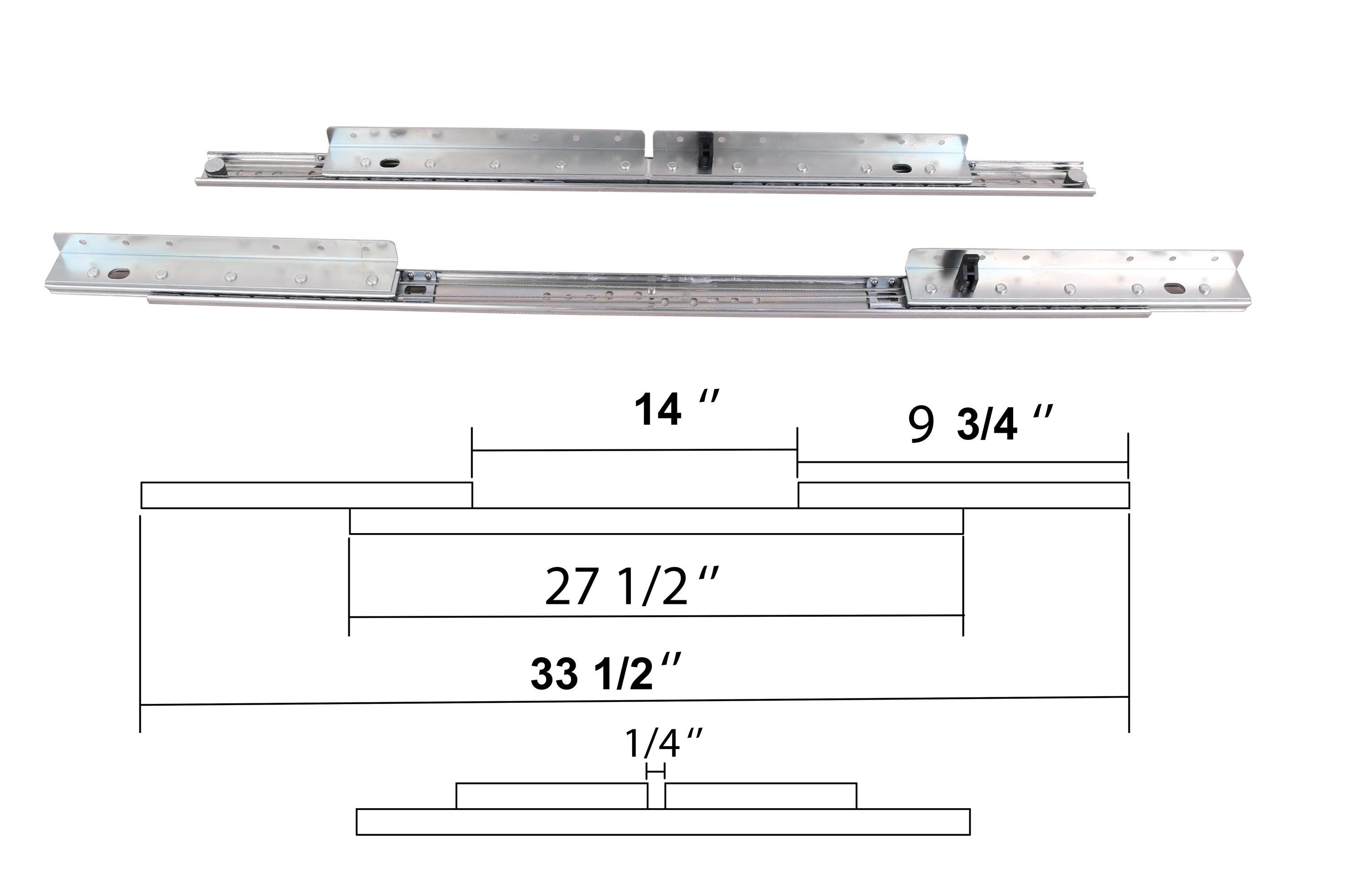 33 1/2'' Table Leaf Sliding Brackets: Steel Dining Table Extender - Etsy