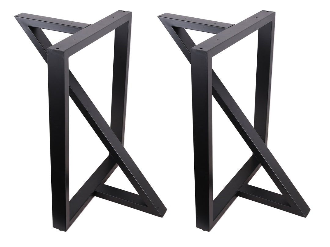 28" Steel Table Legs: Black Z-shaped Desk Legs - Etsy