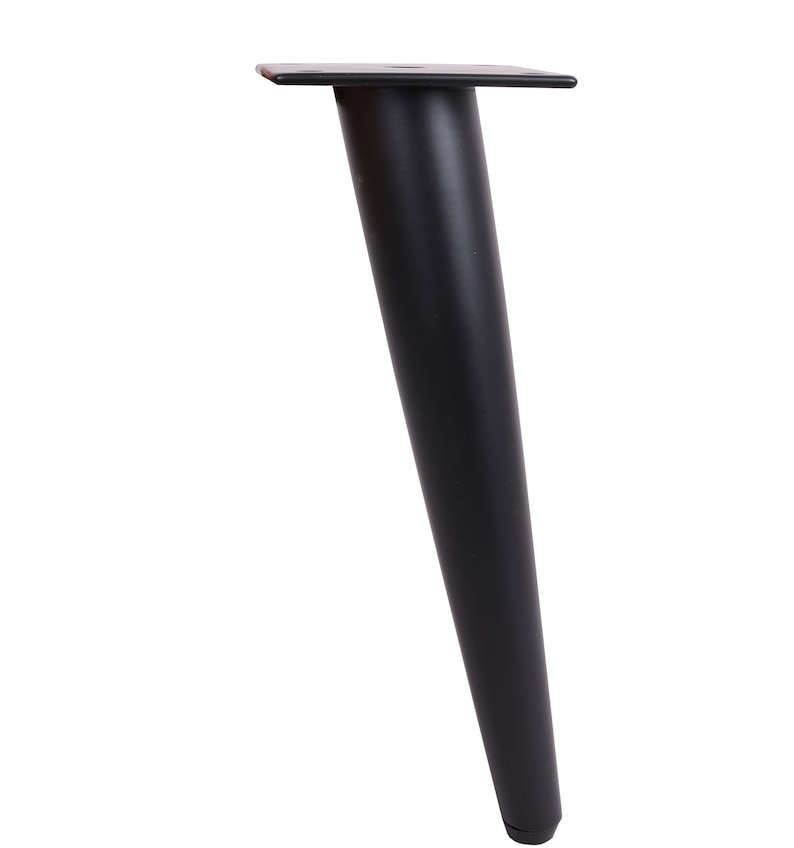 10'' Angled Tapered Black Metal Furniture Leg: Mid Century Modern Style ...