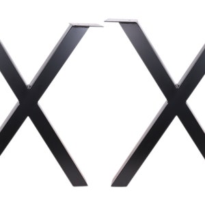 28"h X 22''W Dining Table Legs, X-shaped Steel Table Legs, Office Table ...