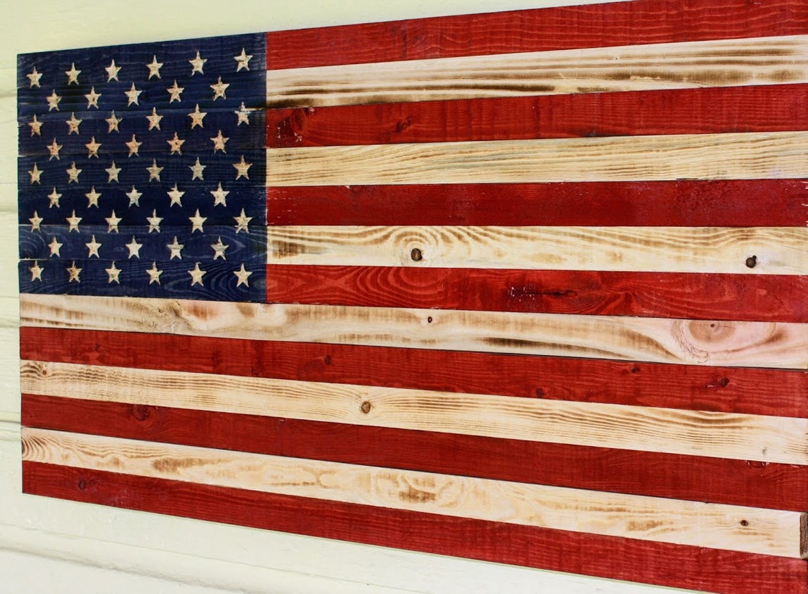 19.5 X 37 Rustic American Flag | Etsy