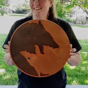 14.5" Wolf Yin Yang Wall Art - Etsy