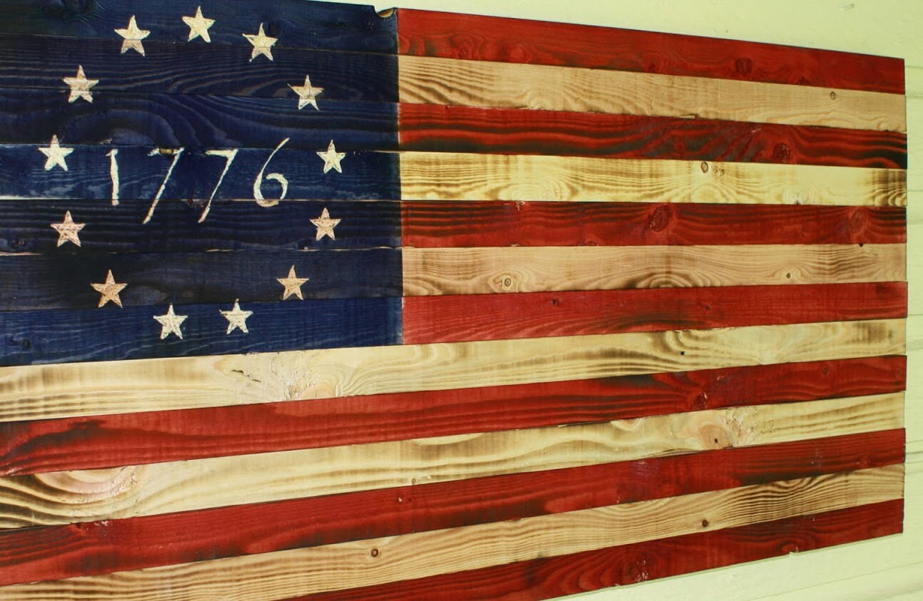19.5 X 37 Rustic 1776 American Flag - Etsy UK