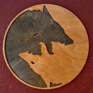 14.5" Wolf Yin Yang Wall Art - Etsy