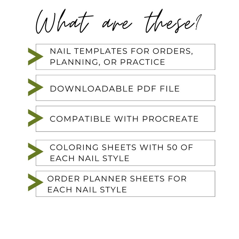 SHORT ALMOND Nail Design Practice Sheet Template Nail Art Order Planner ...