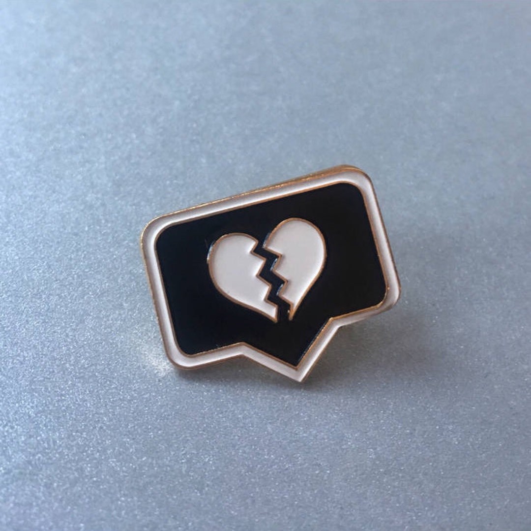 Broken Heart Pin by Midnight & Vine - Etsy
