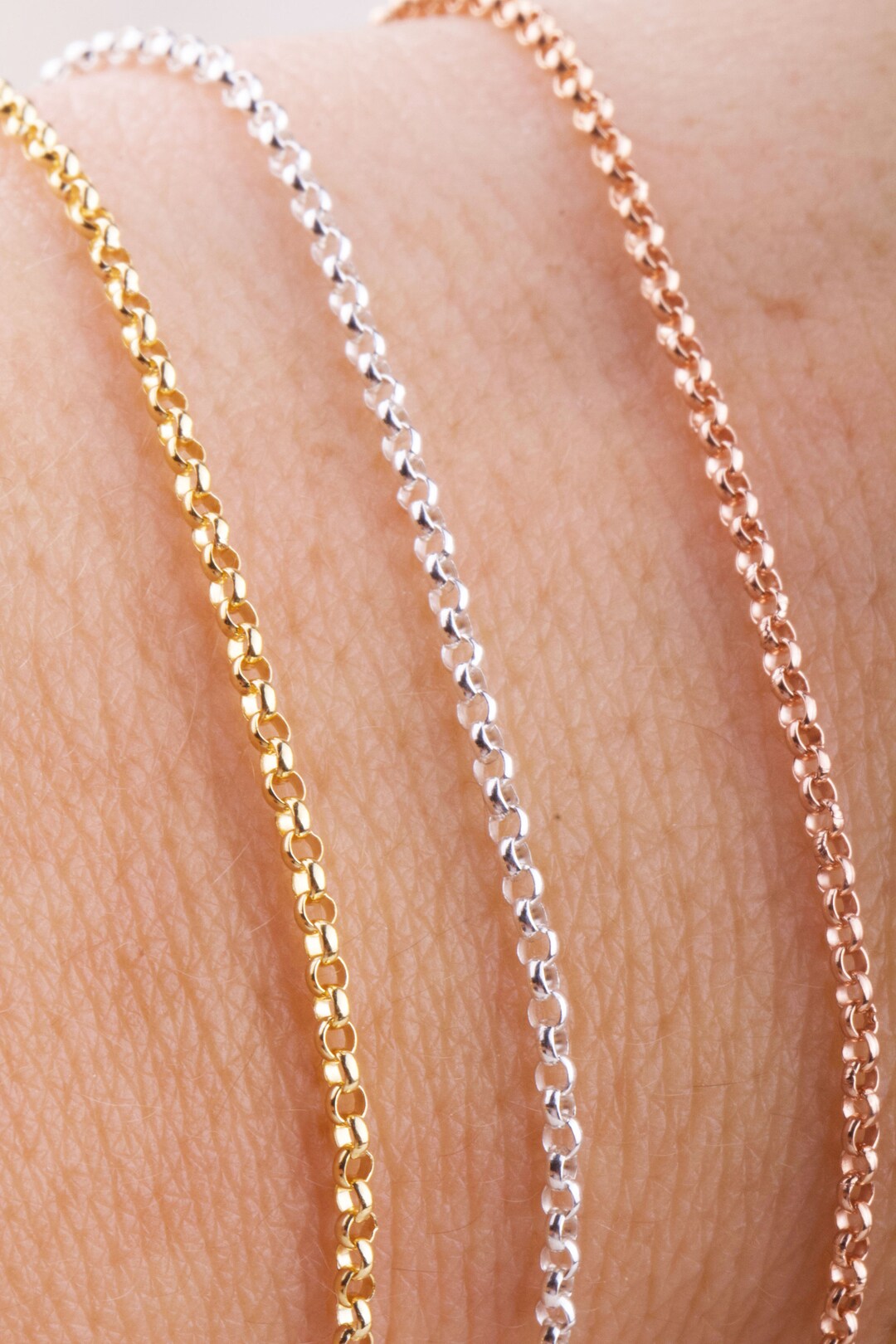 1.4mm X 1.4mm Tiny Rolo Chain by Foot in Silver, Gold Filled, Rose Gold ...