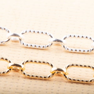 Texture Long and Short Chain by Foot in Sterling Silver, Gold Filled ...