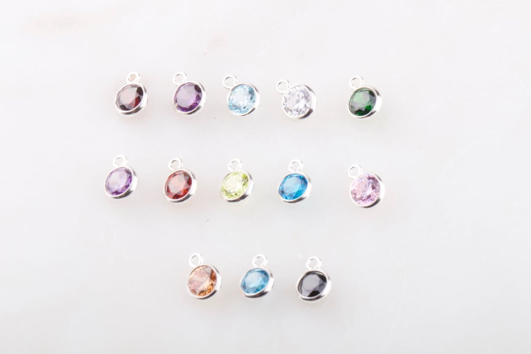 4mm Sterling Silver Birthstone CZ Charms, AAA Top Quality Cubic ...
