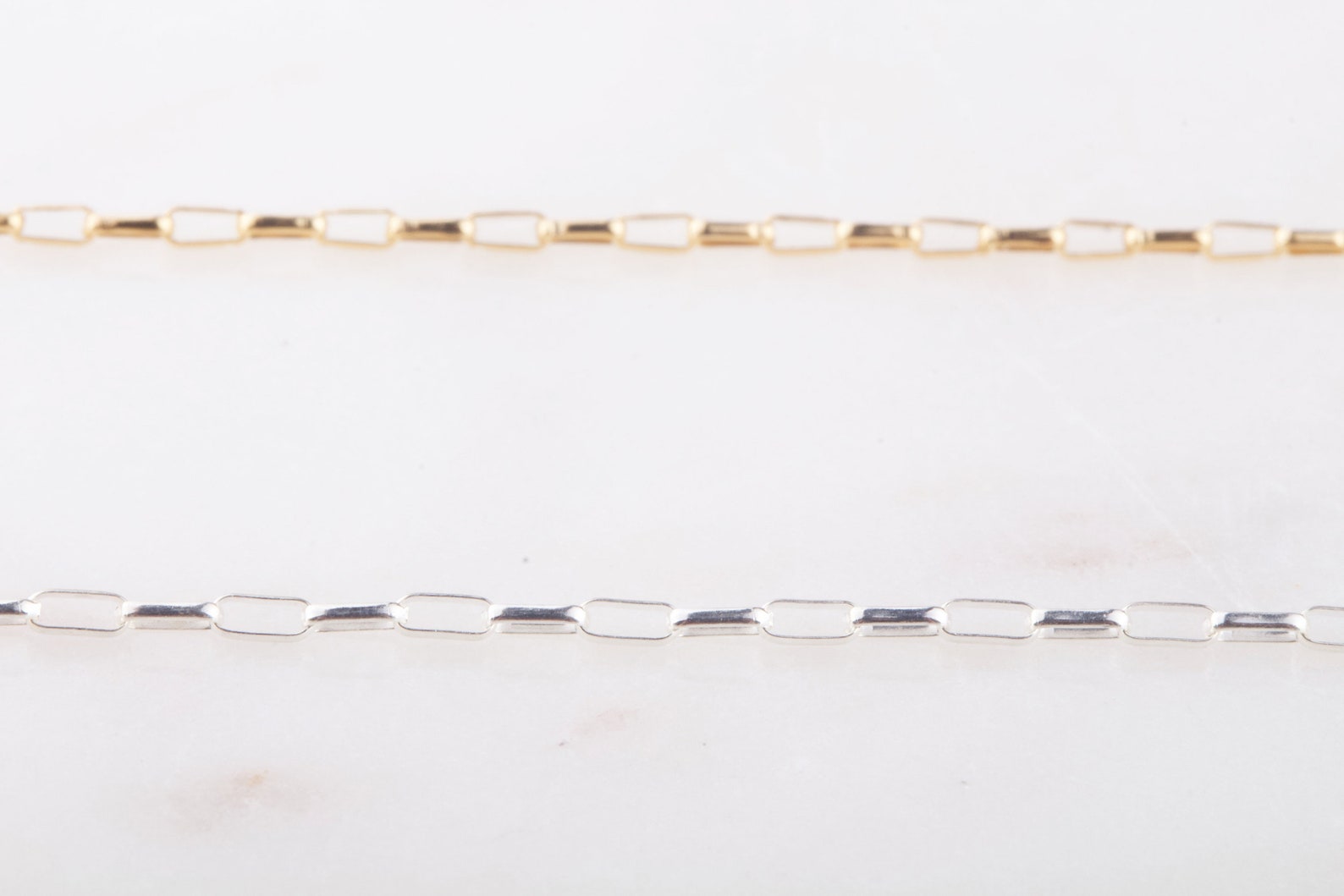 Tiny Paperclip Chain by Foot- Gold Filled or Sterling Silver, for ...