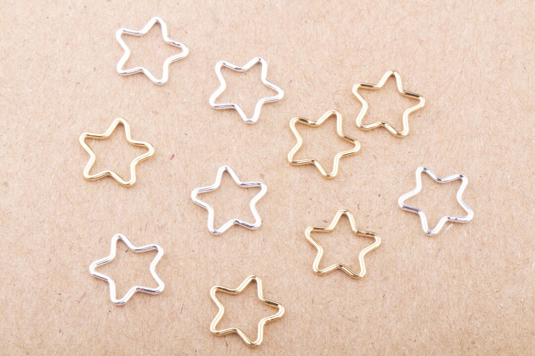 Set of 5 Small Star Wire Connectors, Permanent Jewelry Supplies, 10mm ...