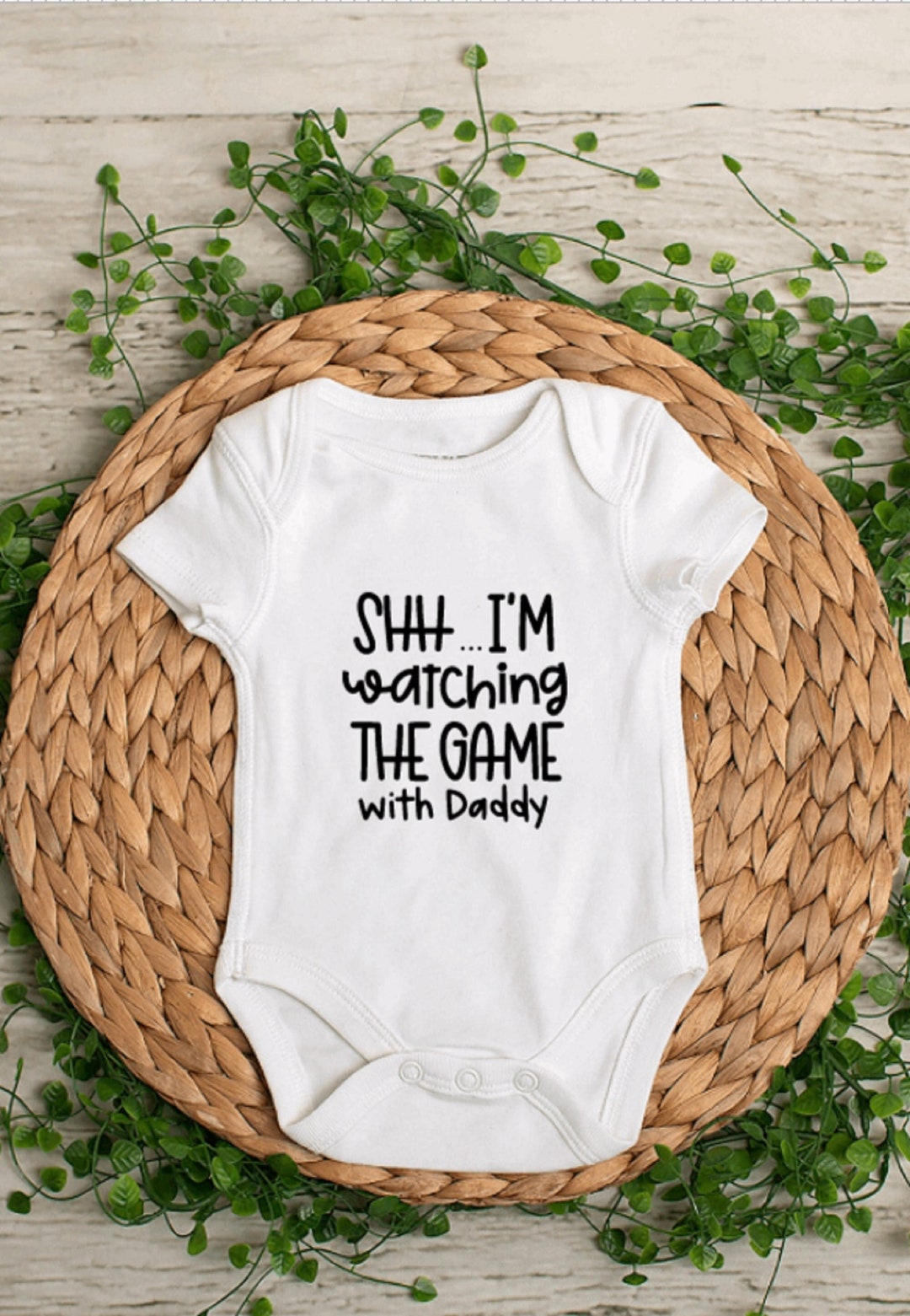 Shh...i'm Watching the Game With Daddy - Baby Bodysuit - Toddler Shirt ...