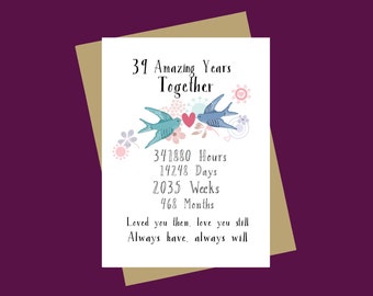 39th Anniversary Card, You Will Always Be My Forever 39th Anniversary ...