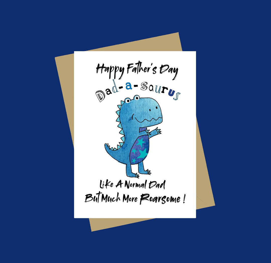 Father's Day Dinosaur Card, Dinosaur Father's Day Card, Card Fora ...