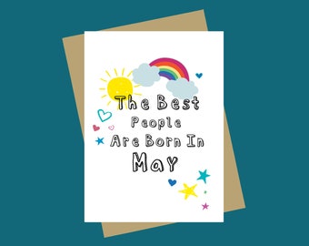 May Birthday Card, Funny Birthday Card for May Birthday, Happy Birthday ...