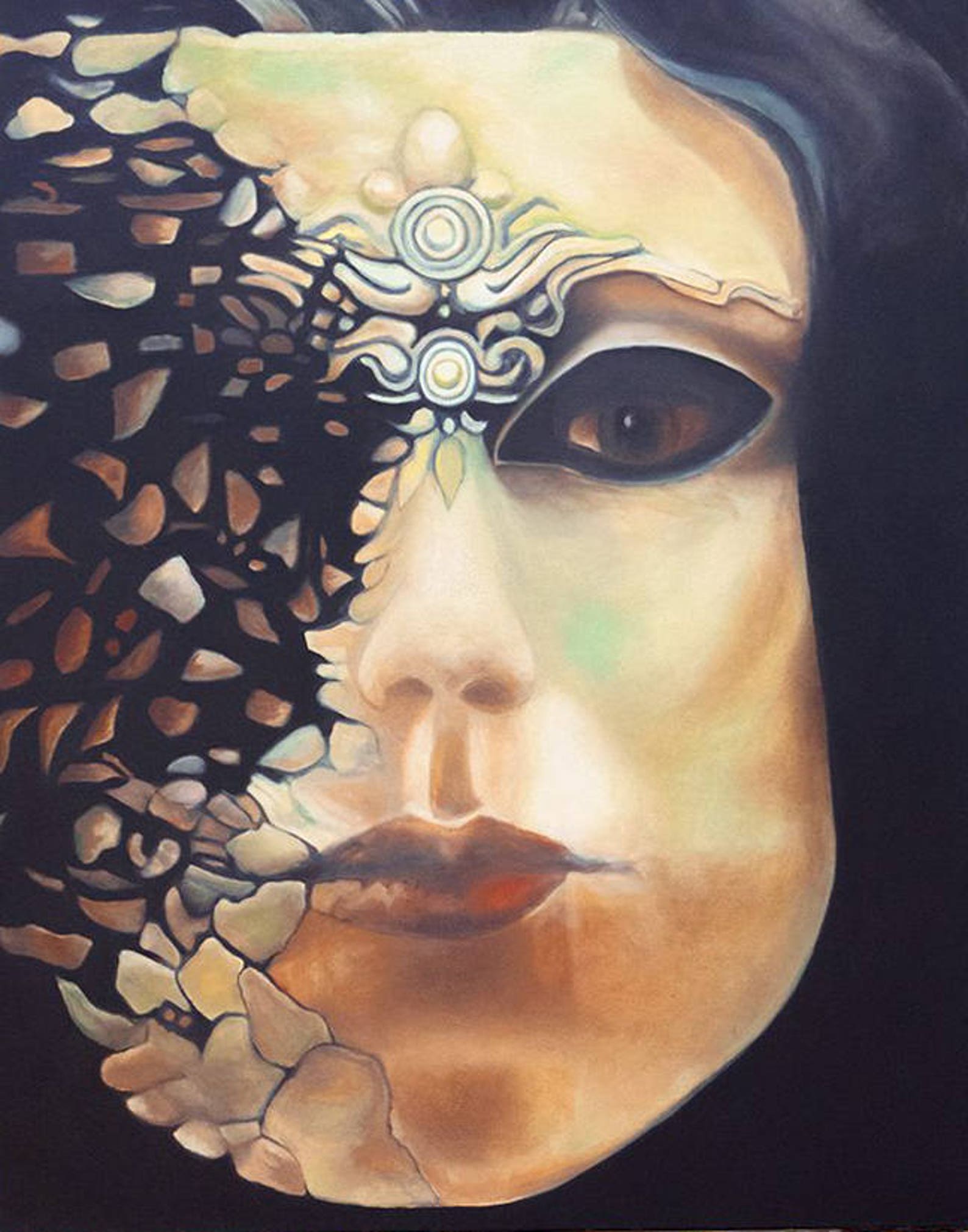 Oil Painting Emotional Whirlwind of Life Events, Contemporary ...