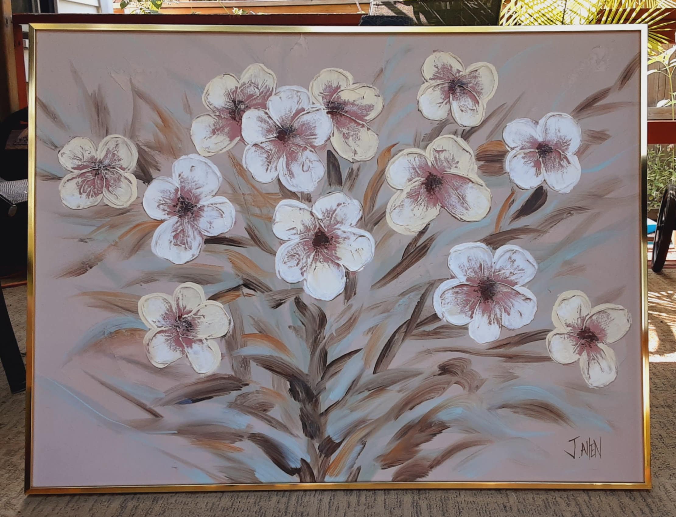 Spectacular Signed J. Allen Large Vintage 1980s Heavy Textured Still ...