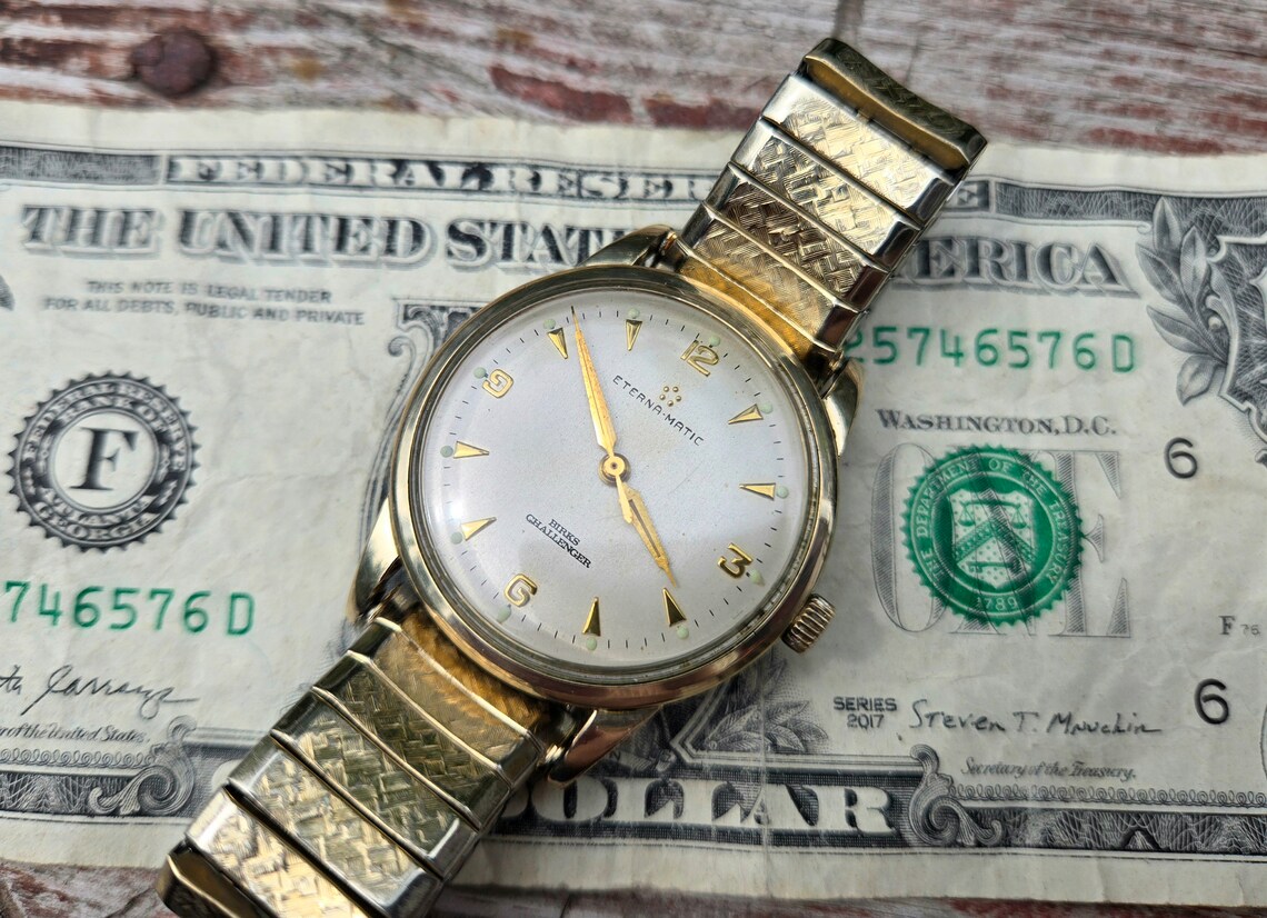 Rare Vintage 1950s Mid Century Eterna-matic Automatic Mens Watch Superb ...