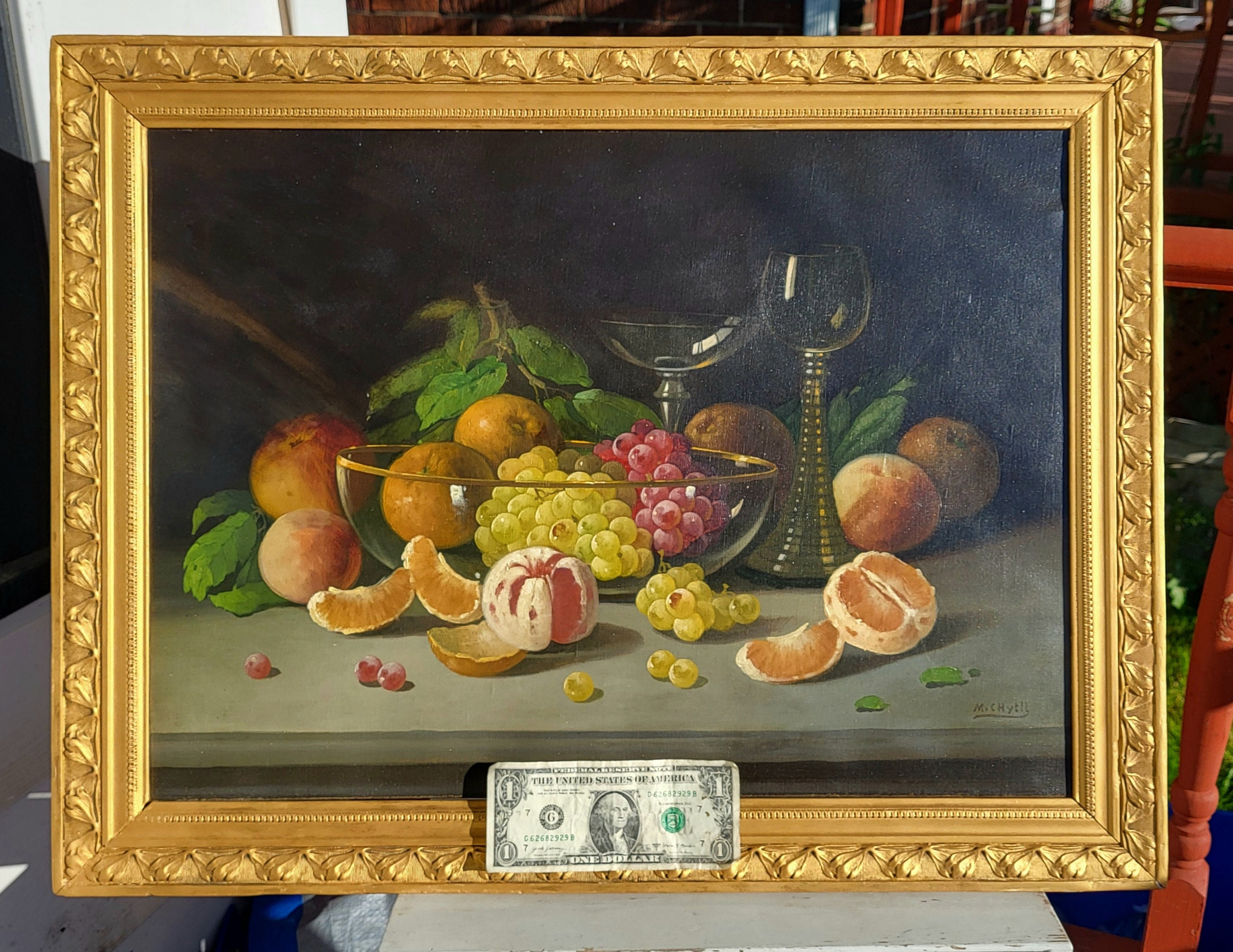 Estate 19th Century Classical Still Life With Realistic Oranges Fruits ...