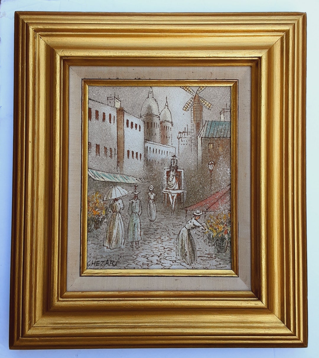 Rare Vintage Boris Chezar(1913-2008)russian/american Paris Montmartre ...